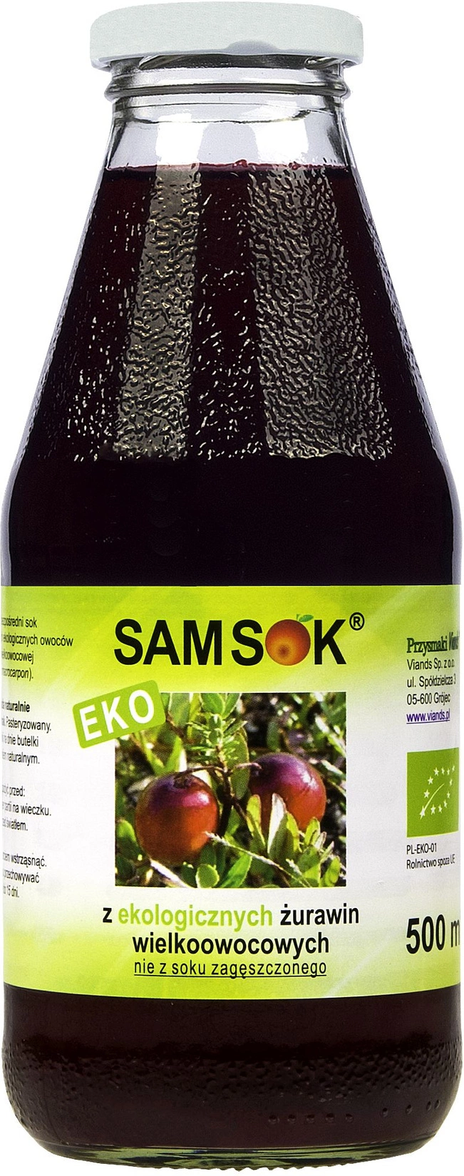 Sok z żurawiny wielkoowocowej NFC 500 ml - Viands (EKO) - pyszneEKO.pl